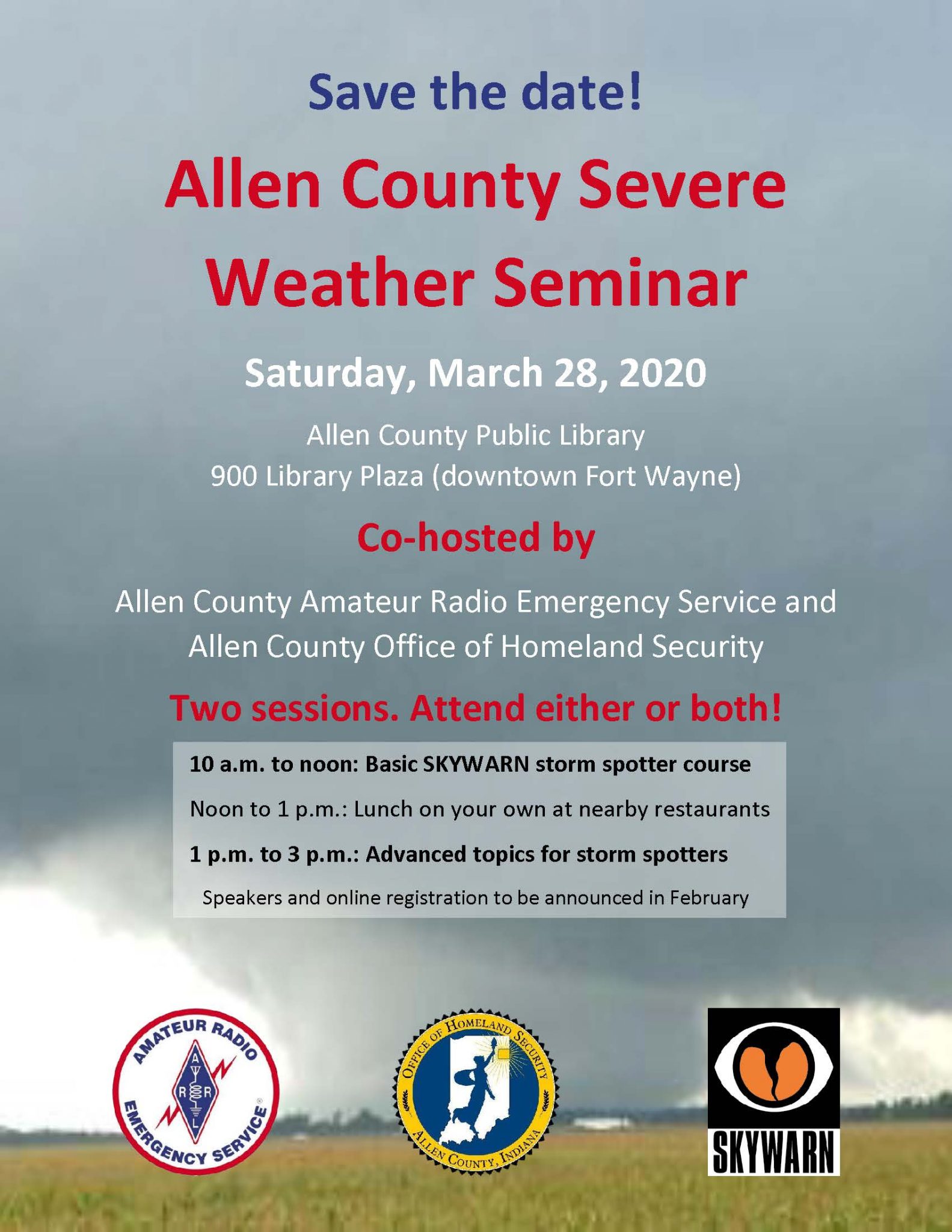 Allen County Severe Weather Seminar announced – Fort Wayne Radio Club